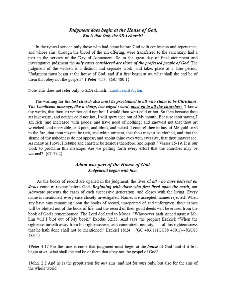 Close of Propbation For Adventists 1 | PDF | Jesus | Salvation