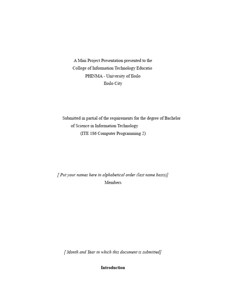ITE 186 Final Presentation Document | PDF | Scope (Computer Science ...