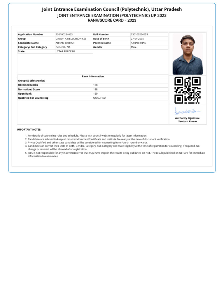Https Admissions.nic.in JEECUP Applicant PreCounResult ViewResult JEEC.aspx | PDF