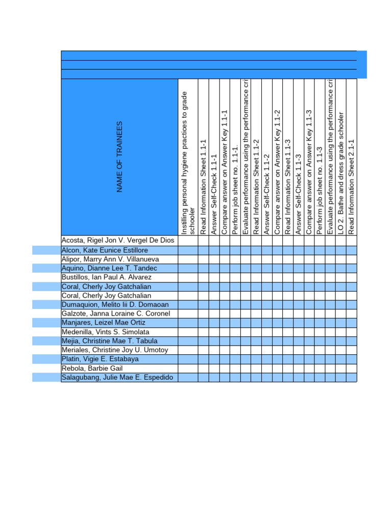 Achievement Chart (BGB) | PDF