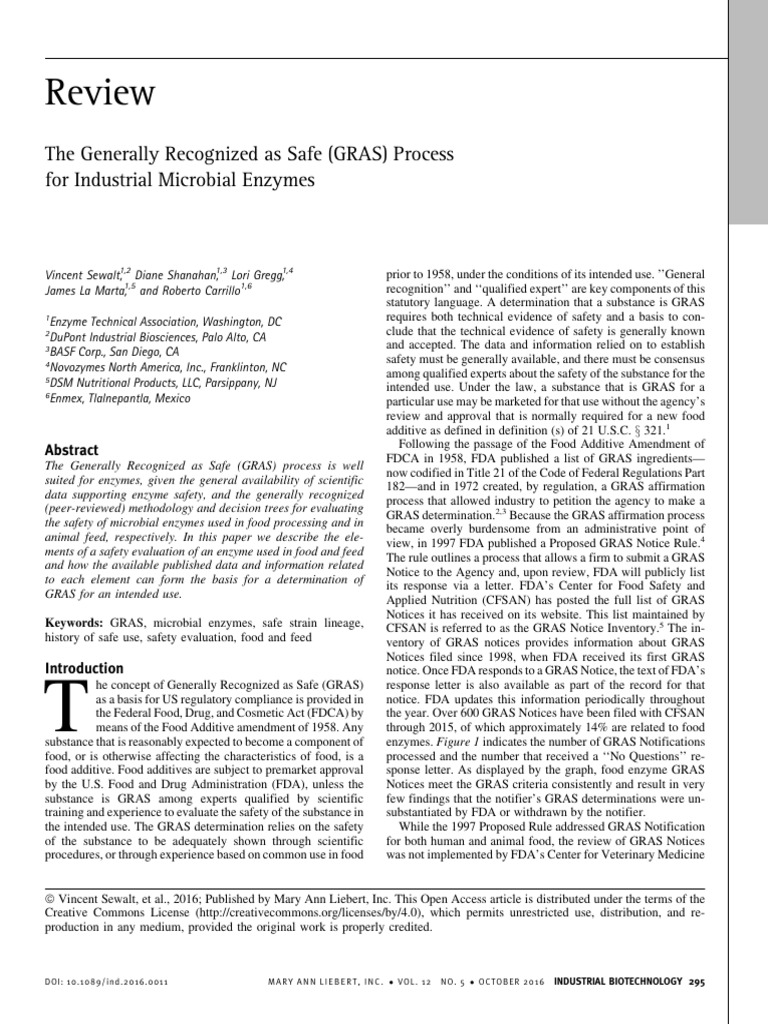 GRAS Process for Microbial Enzymes Safety | PDF | Enzyme | Proteins