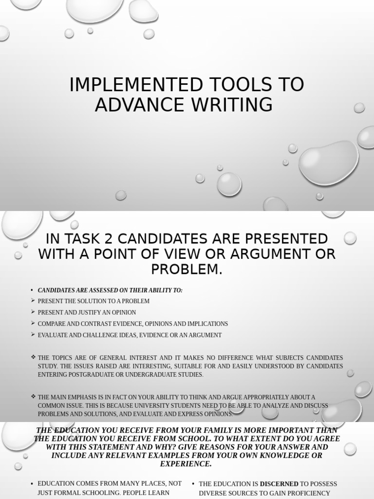 Implemented Tools To Advance Writing | PDF | Knowledge | Evidence
