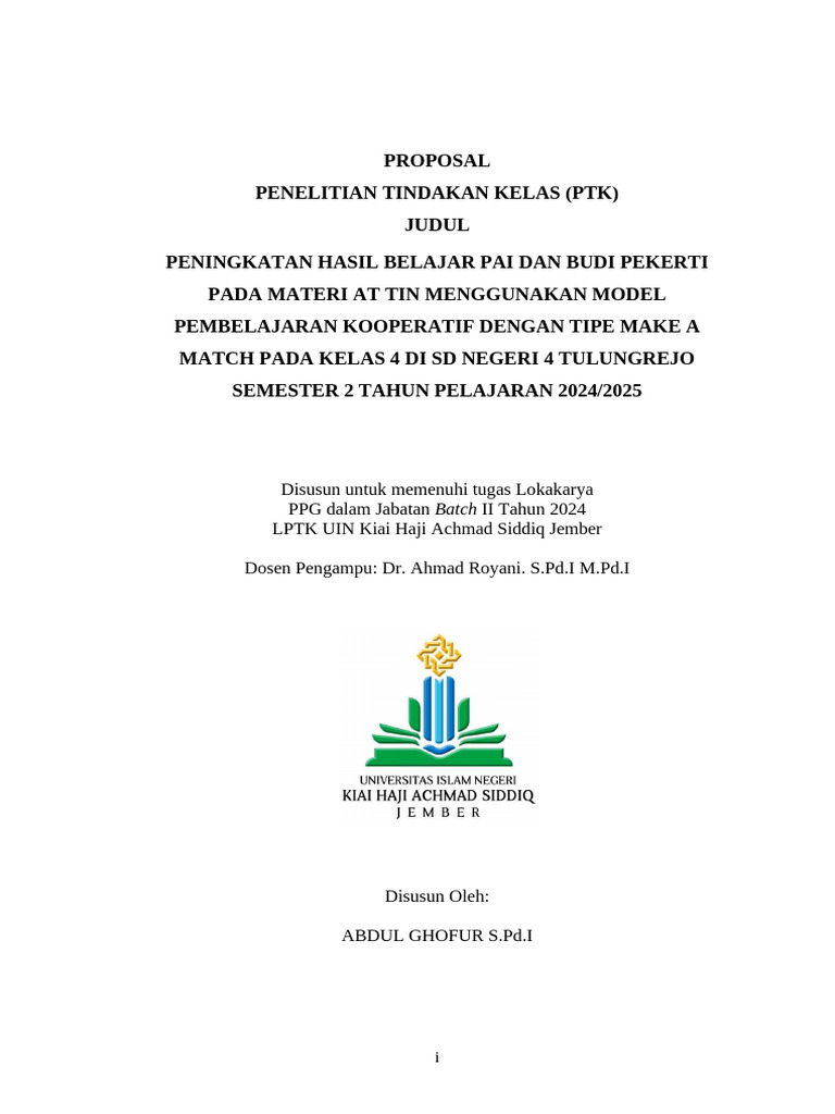 FORMAT PROPOSAL PTK 2024 (1) | PDF