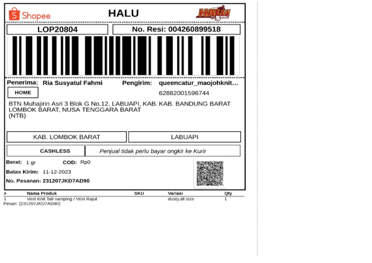 Label Pengiriman | PDF