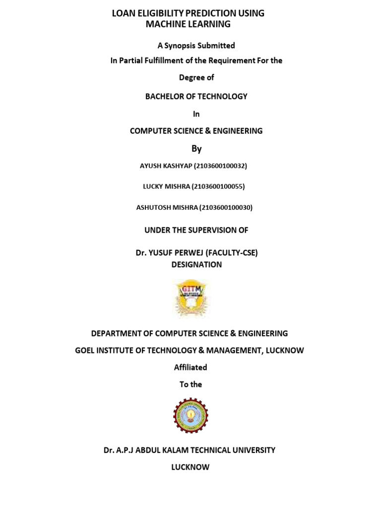 SYNOPSIS OF LEP 01 | PDF | Machine Learning | Support Vector Machine