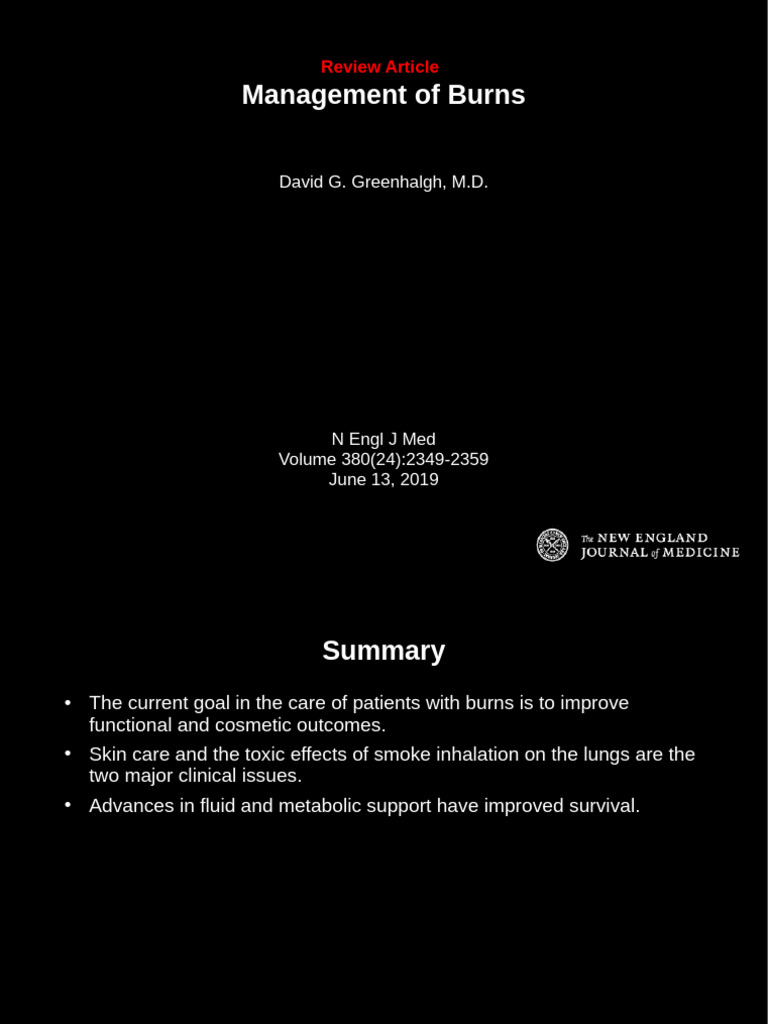 Burn Management: Advances and Care | PDF