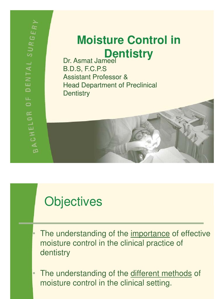 Moisture Control in Dentistry Dentistry | PDF | Bleeding | Mouth