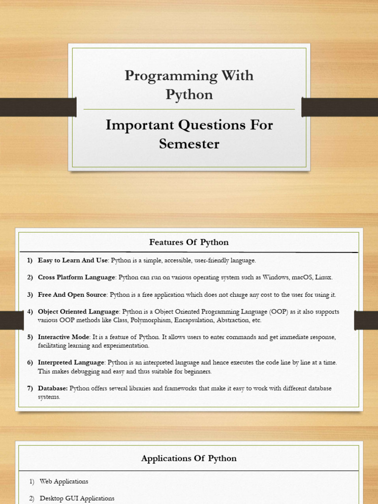 PWP Important Semester Questions | PDF | Parameter (Computer Programming) | Method (Computer ...