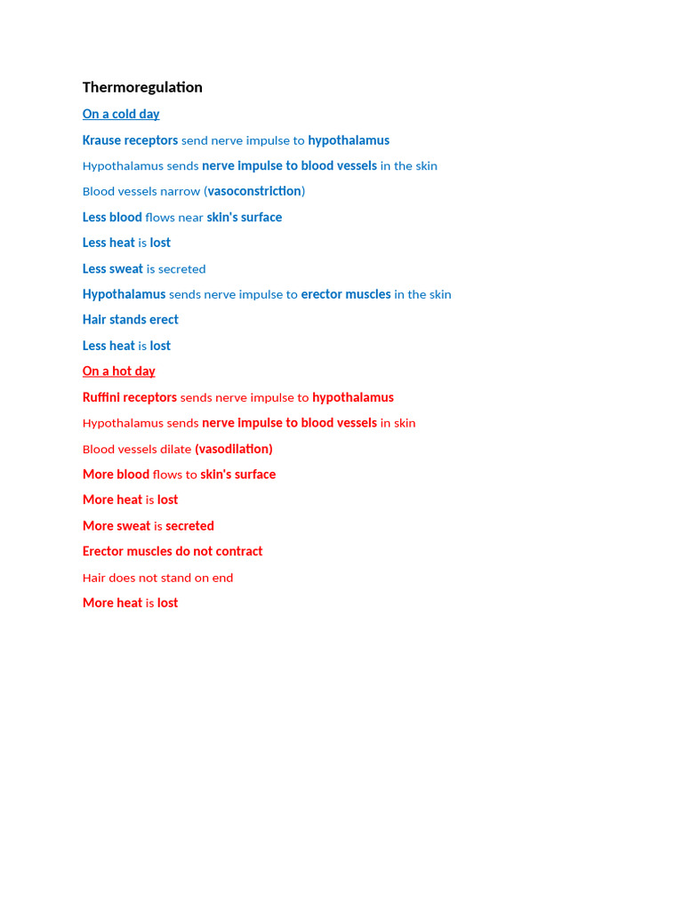 Thermoregulation Mechanisms Explained | PDF