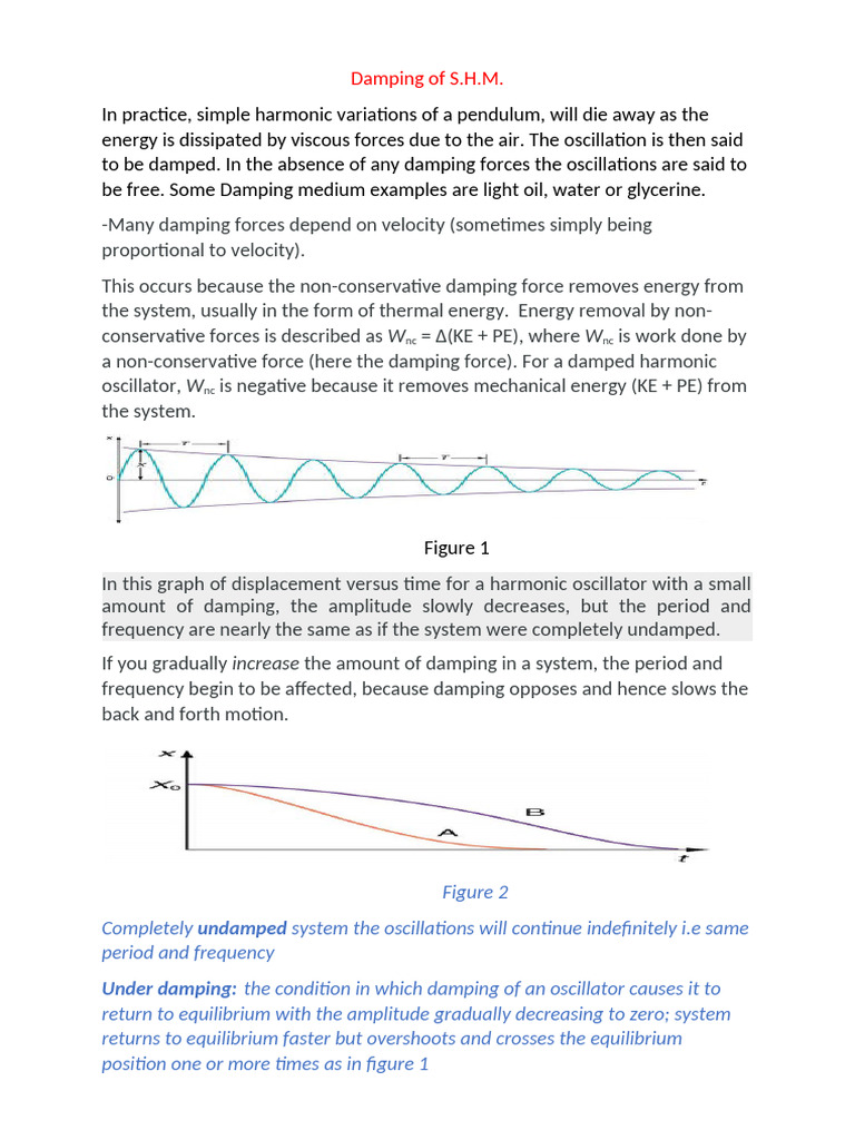 Damping & Resonance of S-1 | PDF | Resonance | Damping