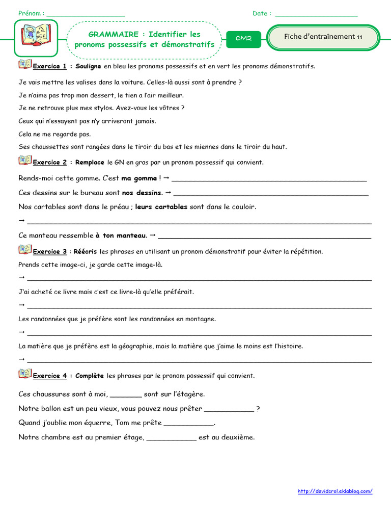 2les Pronoms Possessifs Et Demonstratifs | PDF | Pronom | Linguistique