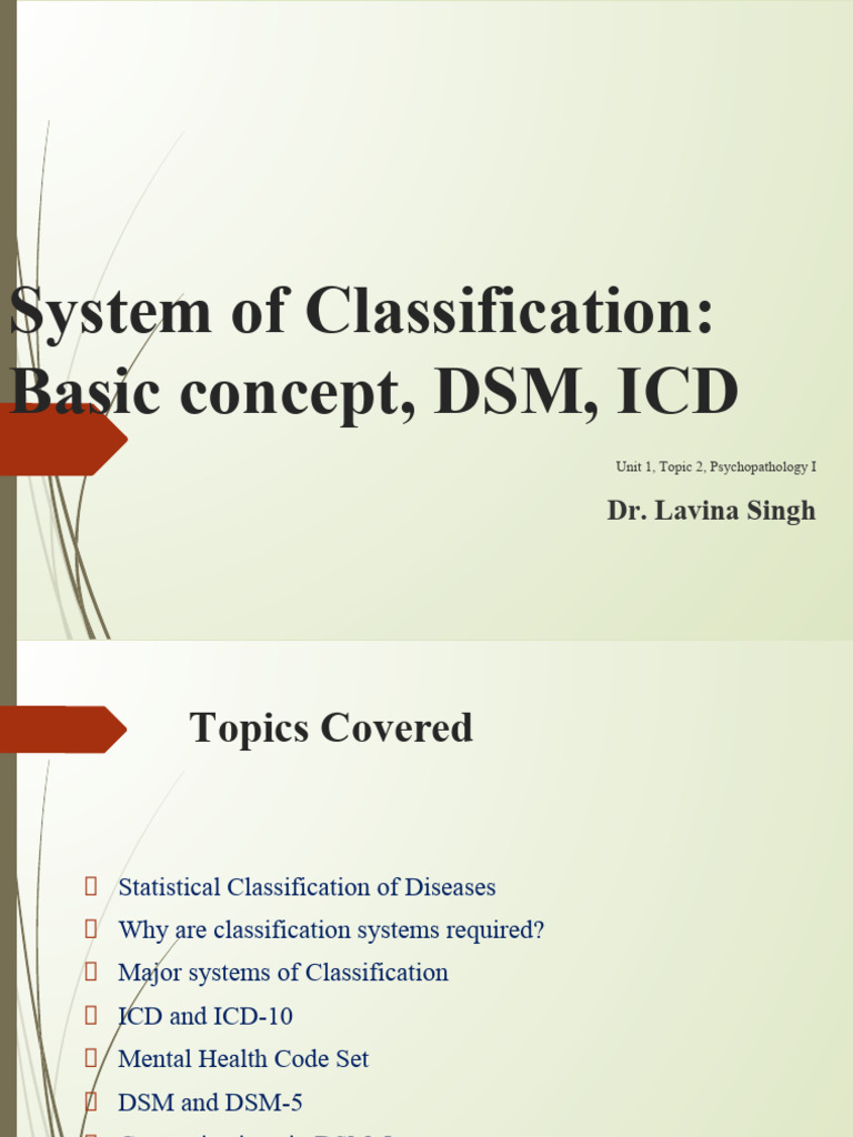 Differences Between ICD N DSM | PDF | Diagnostic And Statistical Manual Of Mental Disorders ...