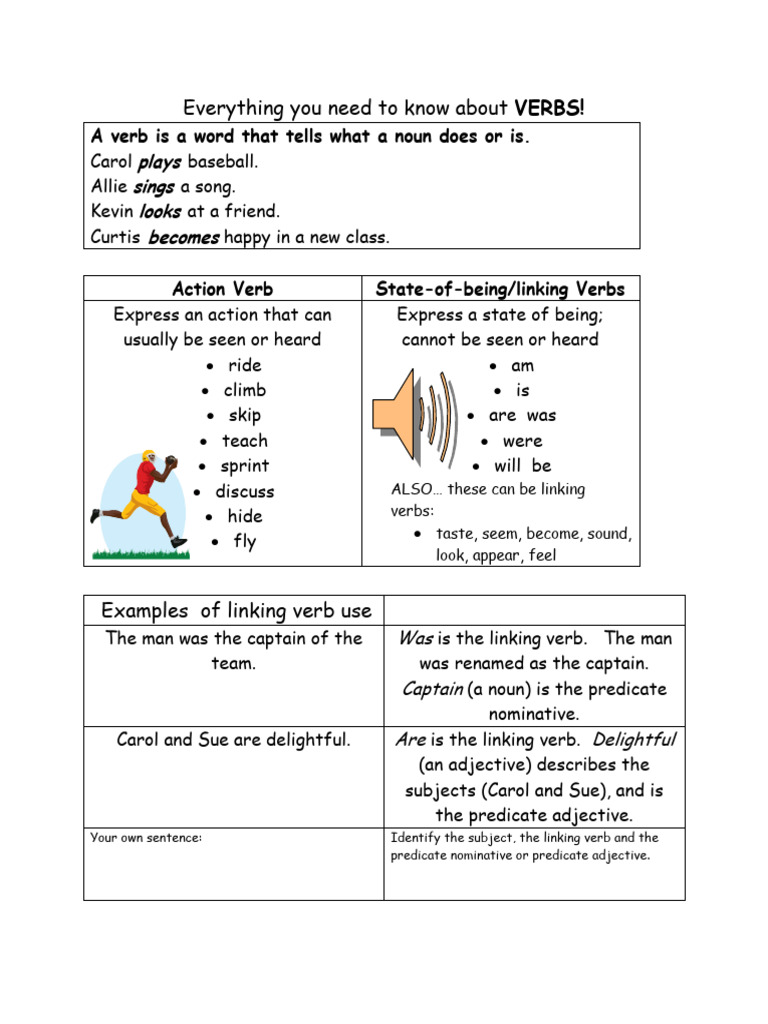Verb Study Guide | PDF | Verb | Grammatical Tense
