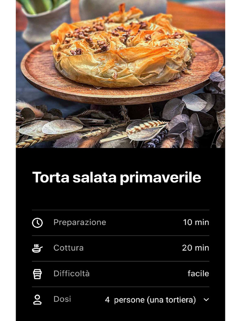 Ricetta Torta Salata Primaverile | PDF