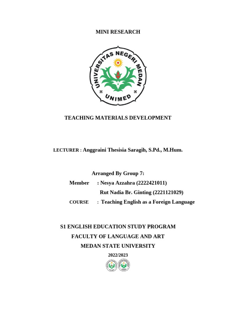 Developing Effective Teaching Materials | PDF | Learning | Questionnaire