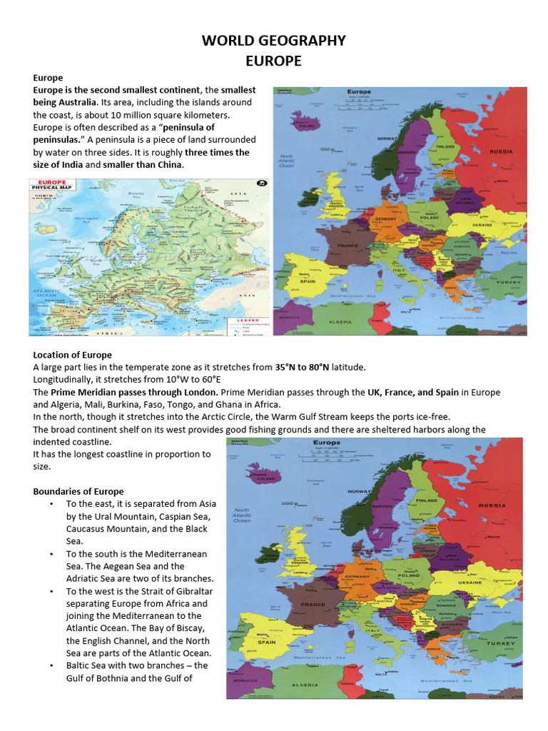 PDFs World Geography - Europe | PDF | Europe | Baltic Sea