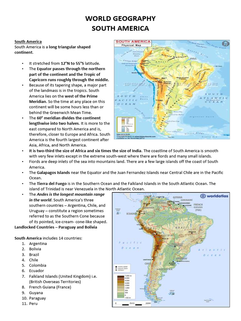 PDFs World Geography - South America | PDF | South America | Amazon River