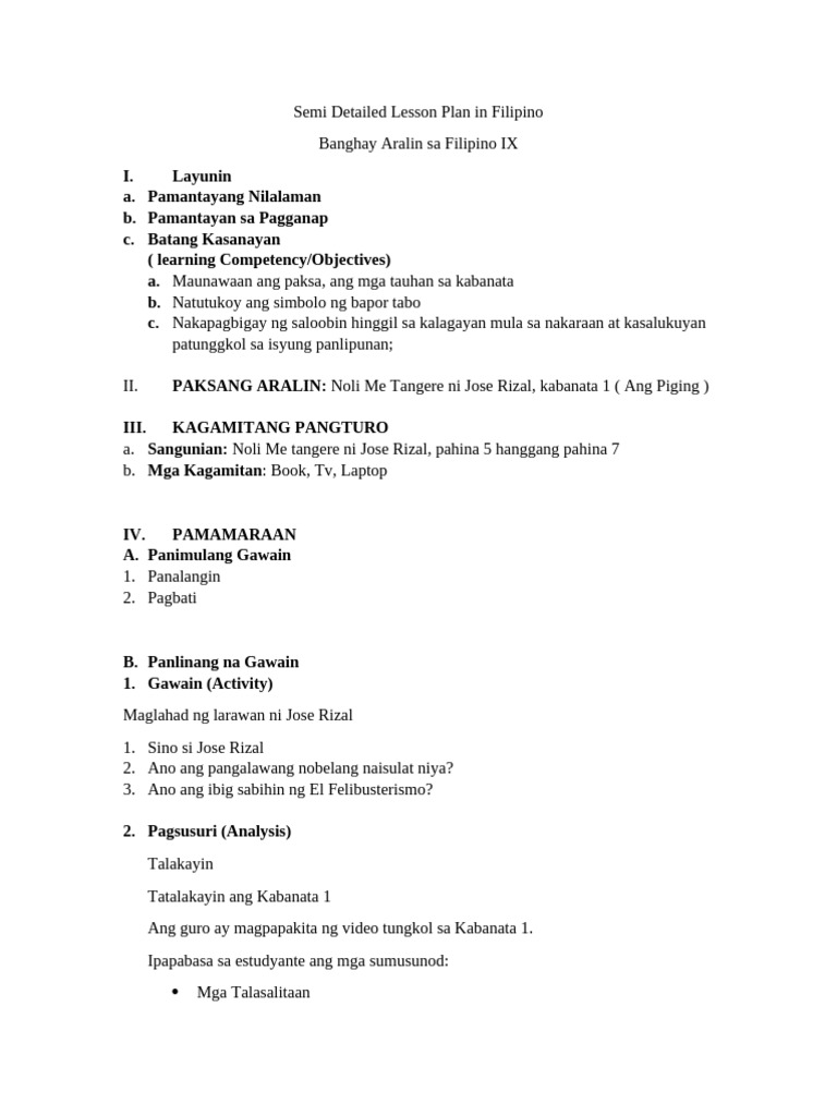 Filipino Kabanata 1 | PDF