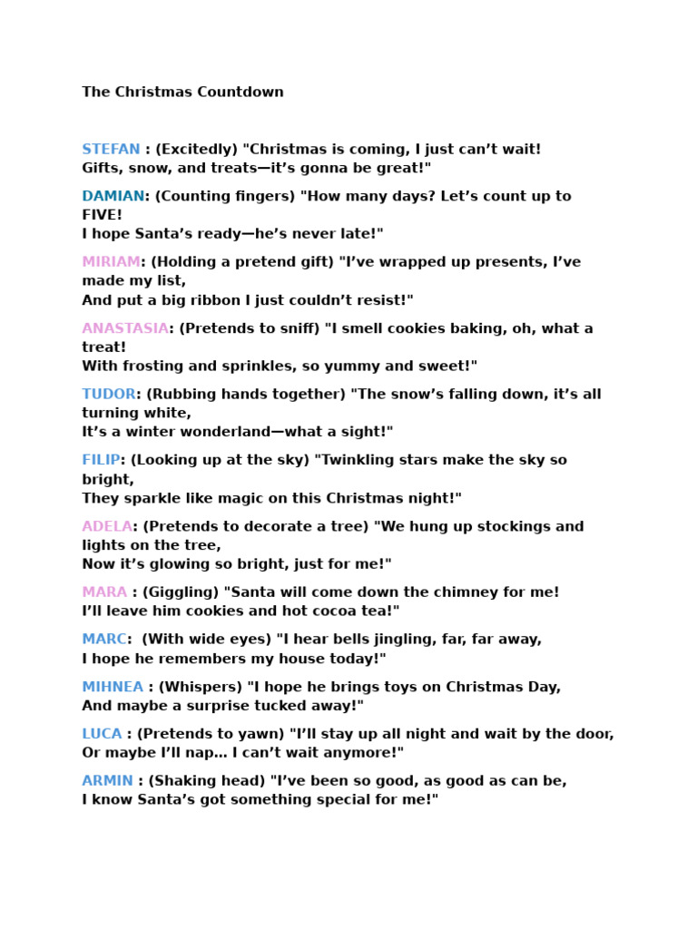 Preschoolers - Christmas Countdown | PDF