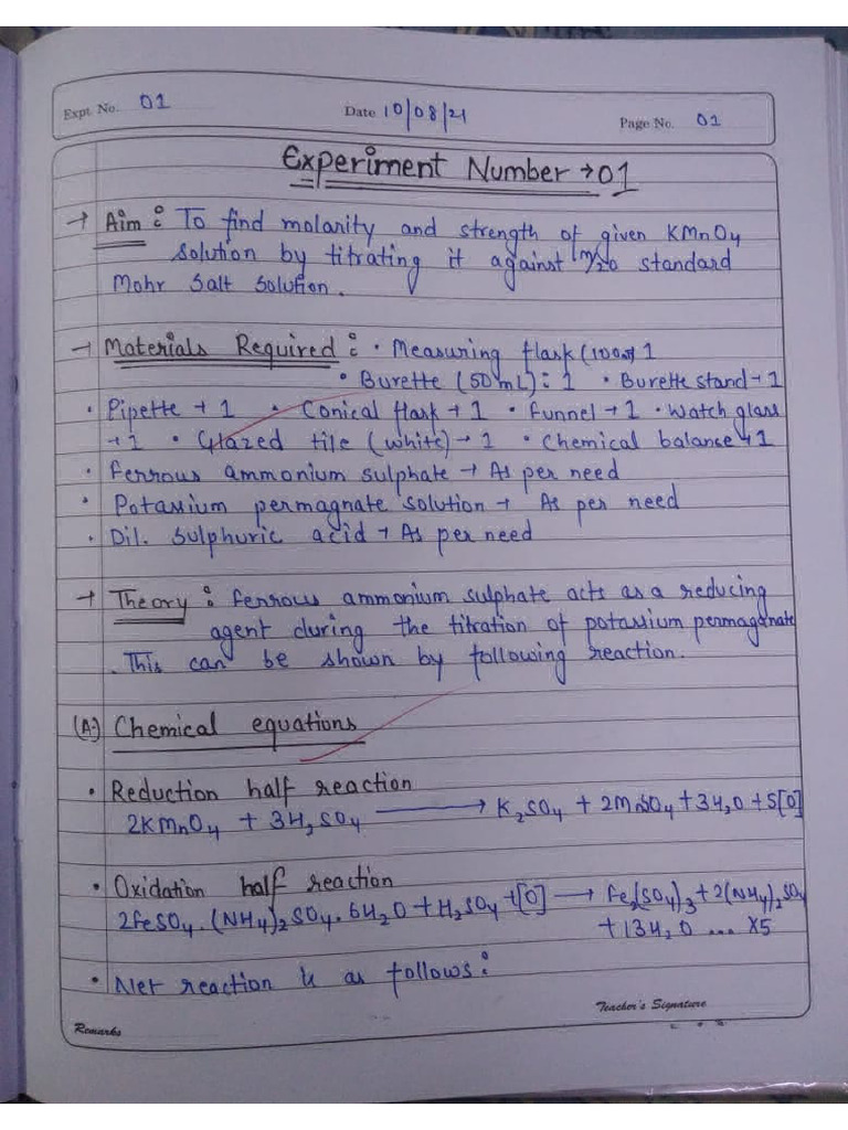 Chemistry, Experiment- 1,2,3 | PDF
