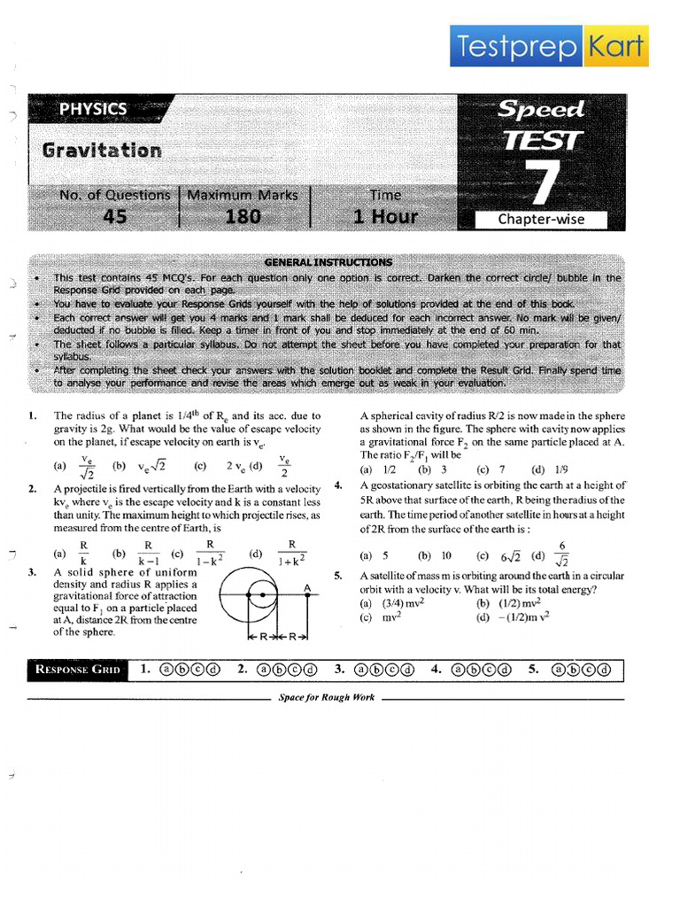 NTA NEET-Ch7 Gravitation | PDF | Orbit | Mass