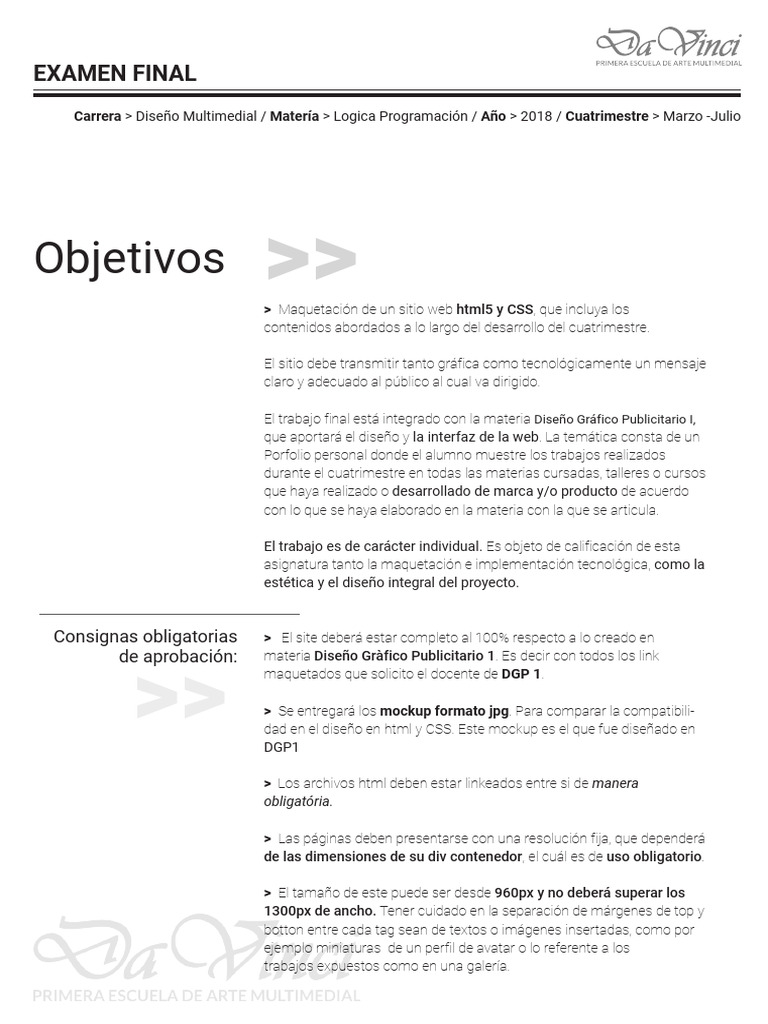 Examen Final Diseño Web HTML5 y CSS | PDF | HTML | Diseño de página