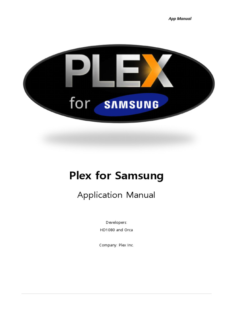 Plex_for_Samsung_App_Manual_v1013 | PDF | Video | Codec