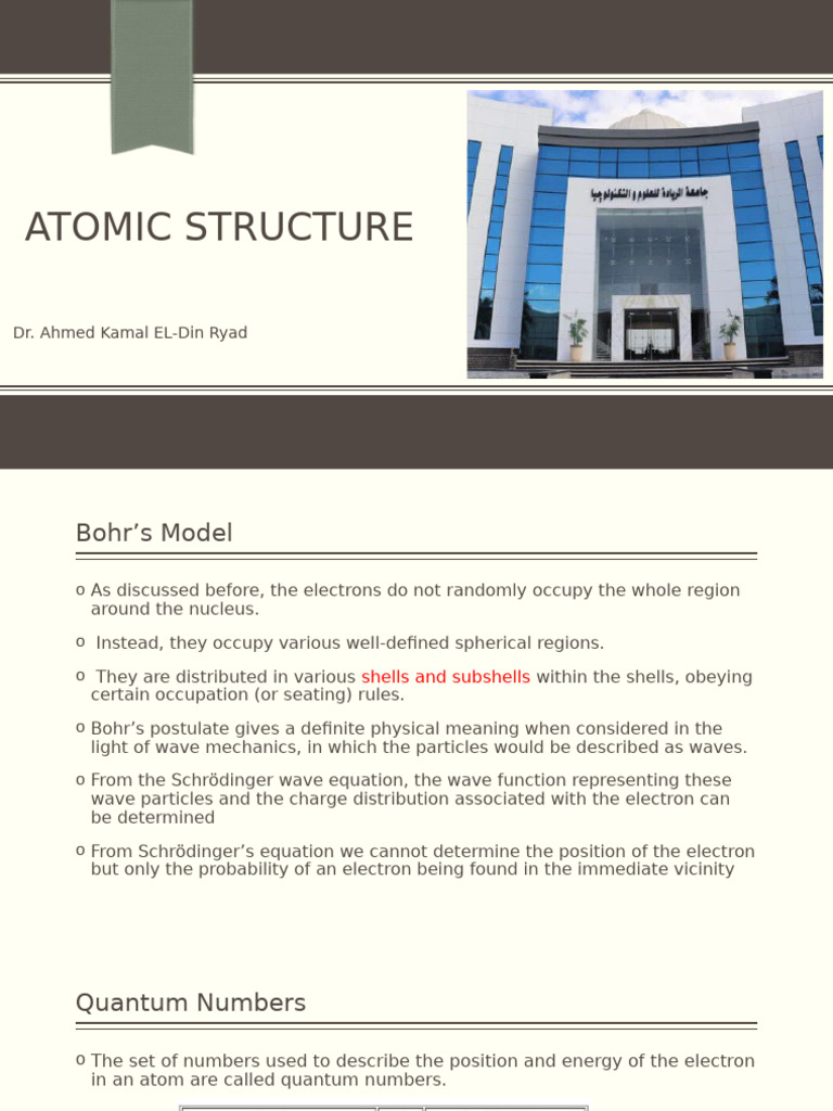 Understanding Atomic Structure and Quantum Numbers | PDF | Electron ...