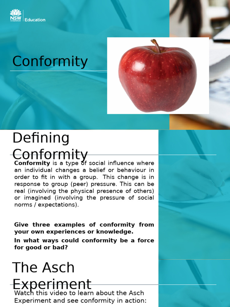 English s6 Y11 Close Study of Literature Resource 14 Conformity Slide | PDF
