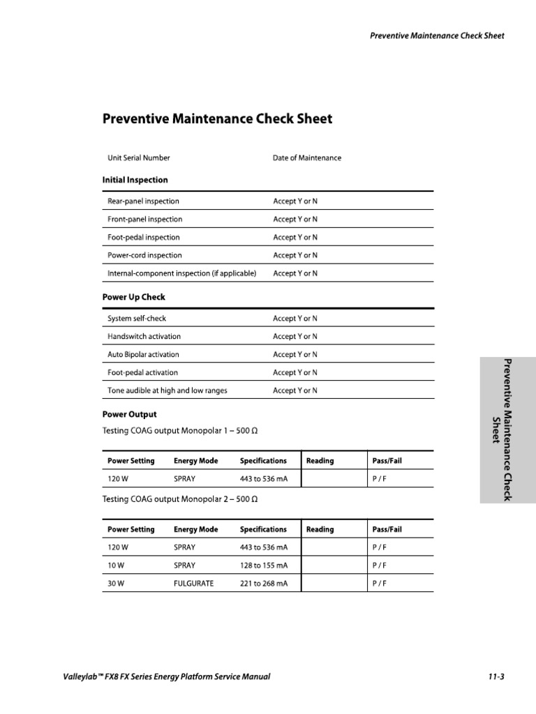 Valley Check List Fx8 | PDF