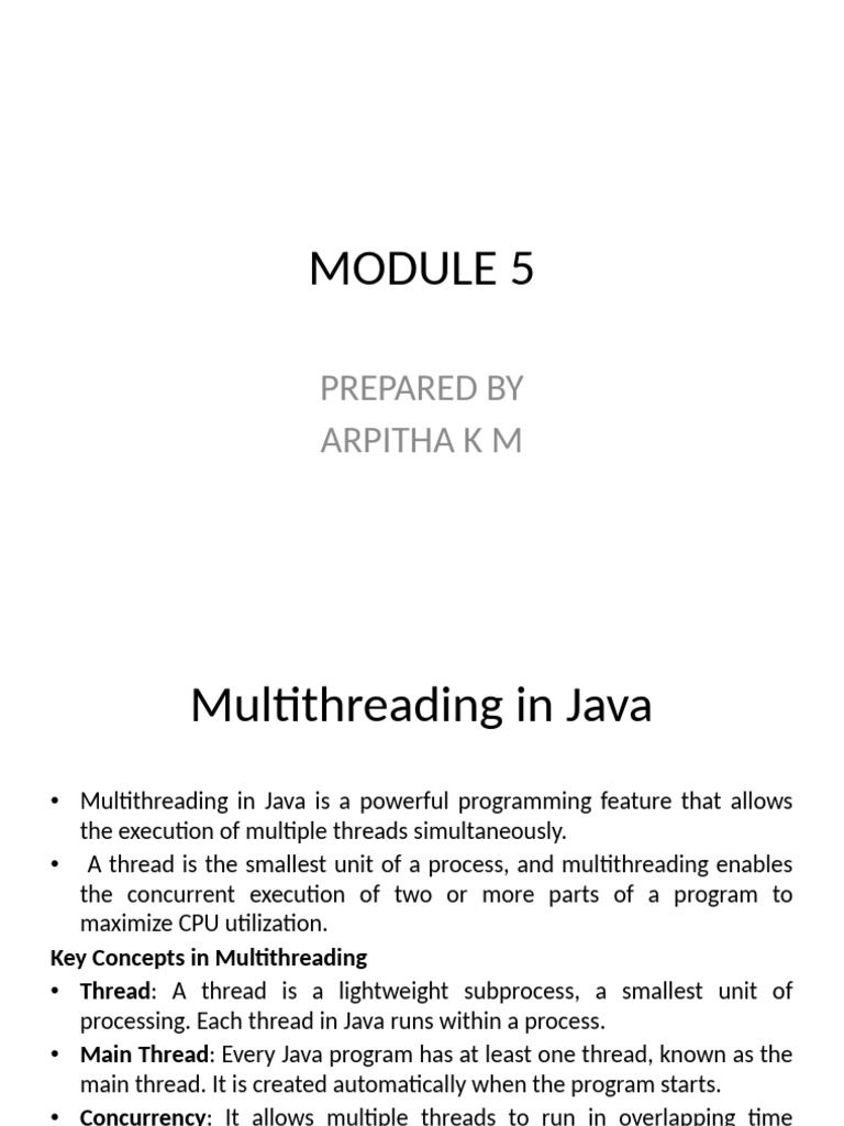 Module 5 Topic Wize Oops With Java 24-25 (2) | PDF | Thread (Computing) | Process (Computing)