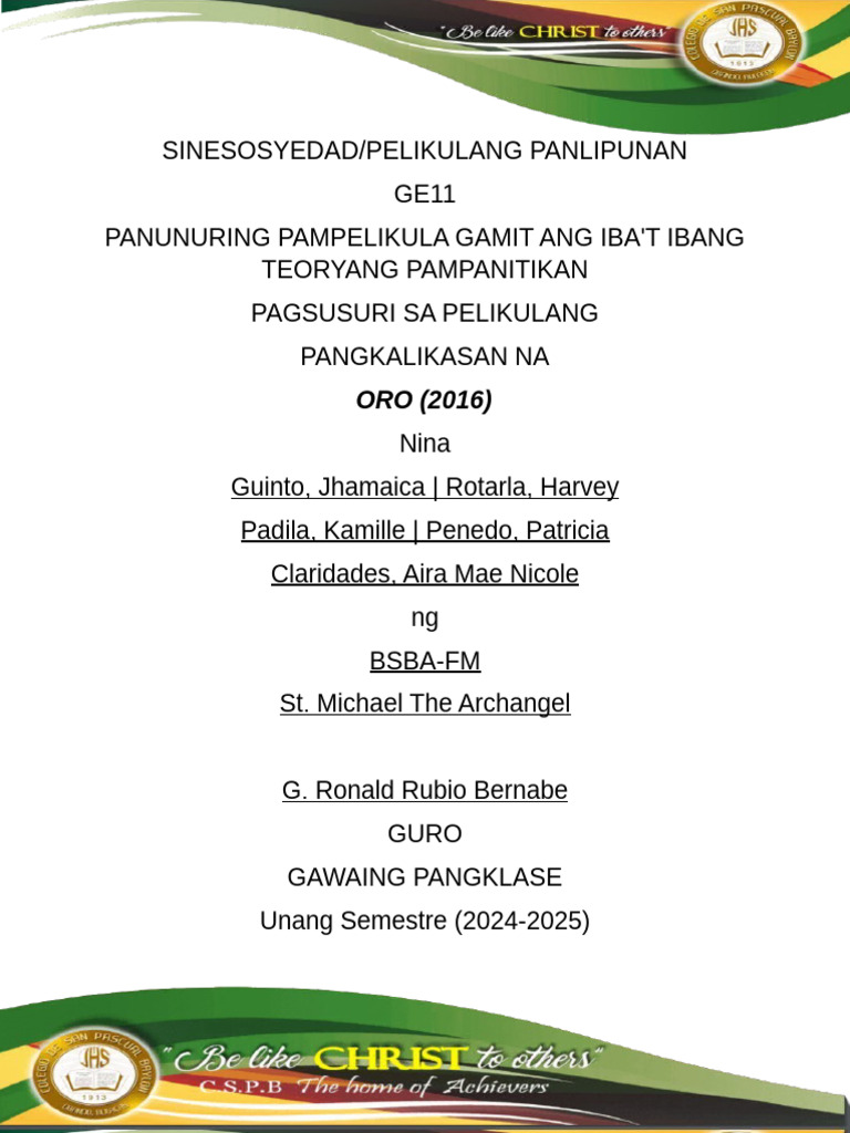 Oro 2016 - Final | PDF