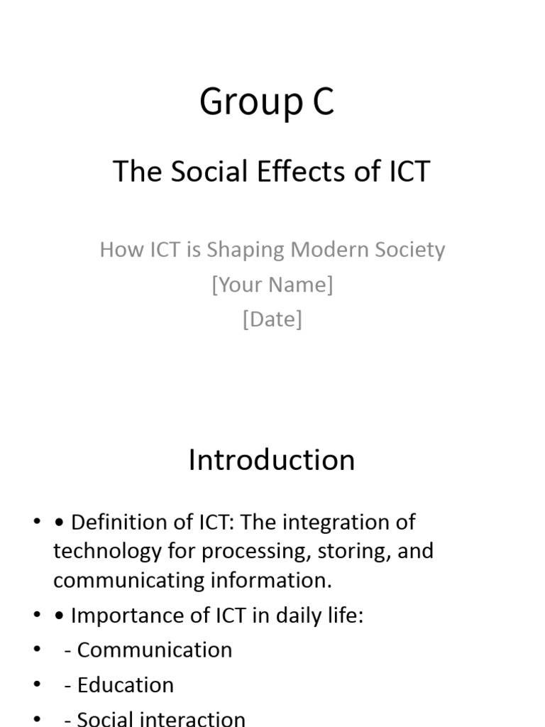 Social Effects of ICT Presentation | PDF