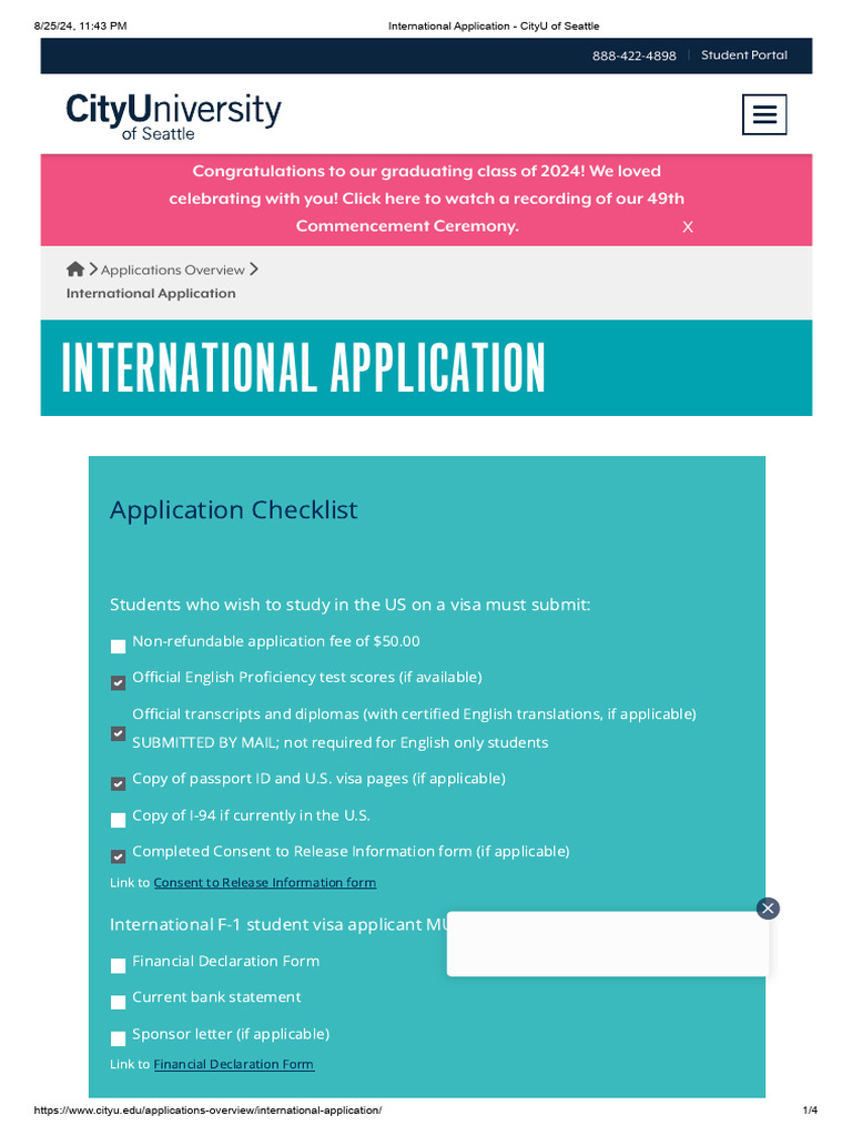 CityU of Seattle - Checklist | PDF