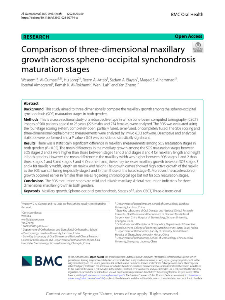 Comparison of Three-Dimensional Maxillary Growth A | PDF