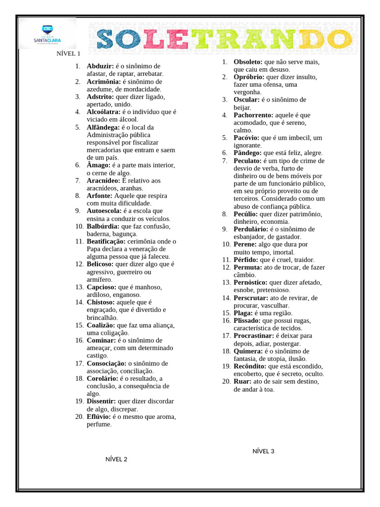 PALAVRAS- SOLETRANDO 2023 | PDF