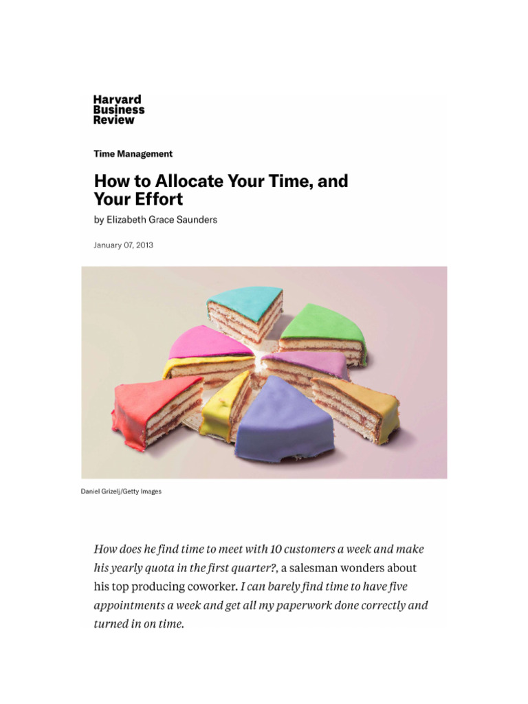How To Allocate Your Time and Your Effort | PDF