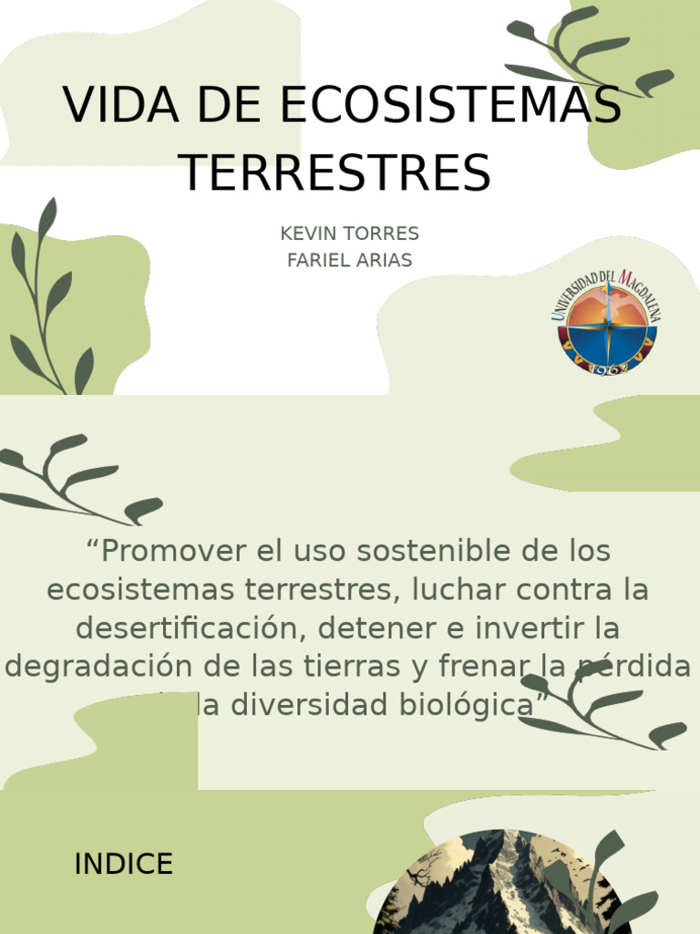 Vida de Ecosistemas Terrestres - Seminario 1 (Presentación) | PDF | Sustentabilidad | Los bosques