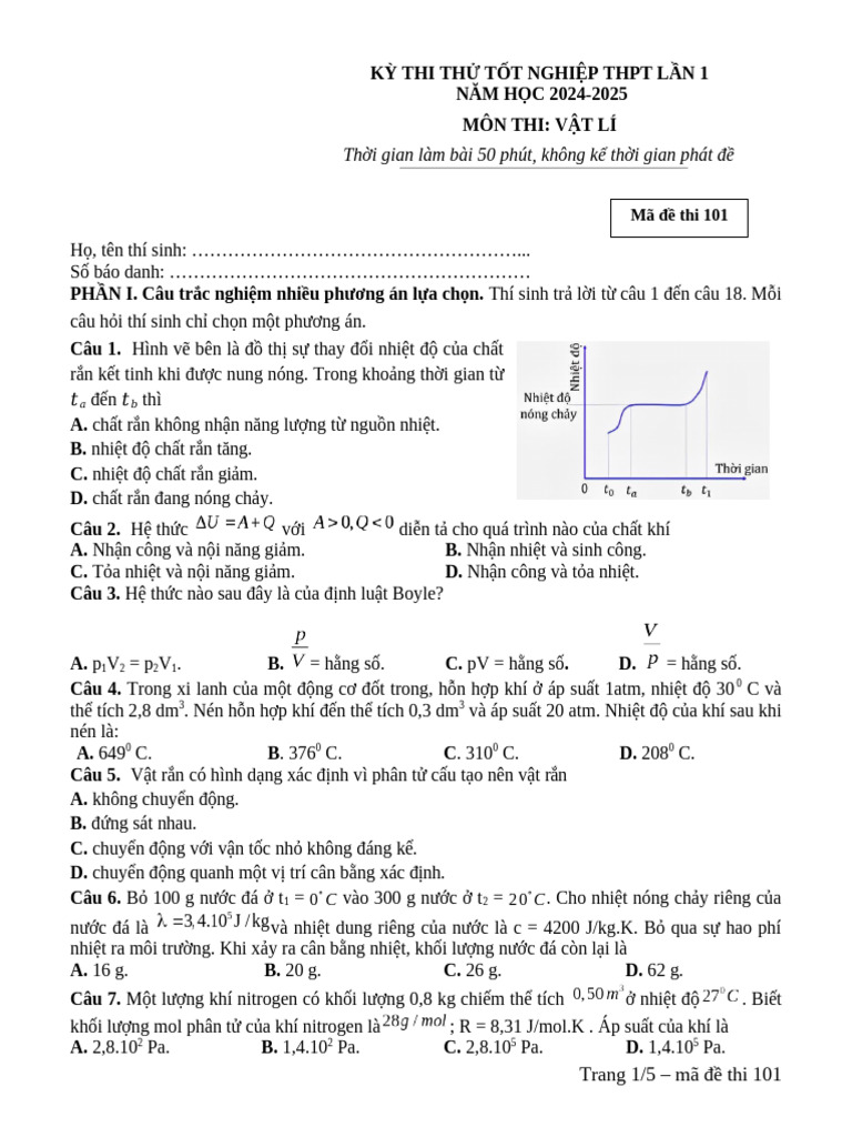 Vật lí 101 k12 | PDF