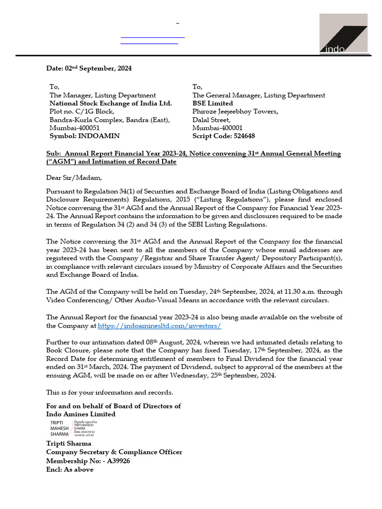 Financials 2023 24 Annual | PDF | Dividend | Tax Treaty