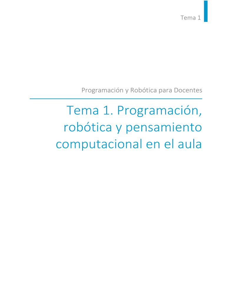 Tema 1. Programación, Robótica y Pensamiento Computacional en El Aula ...