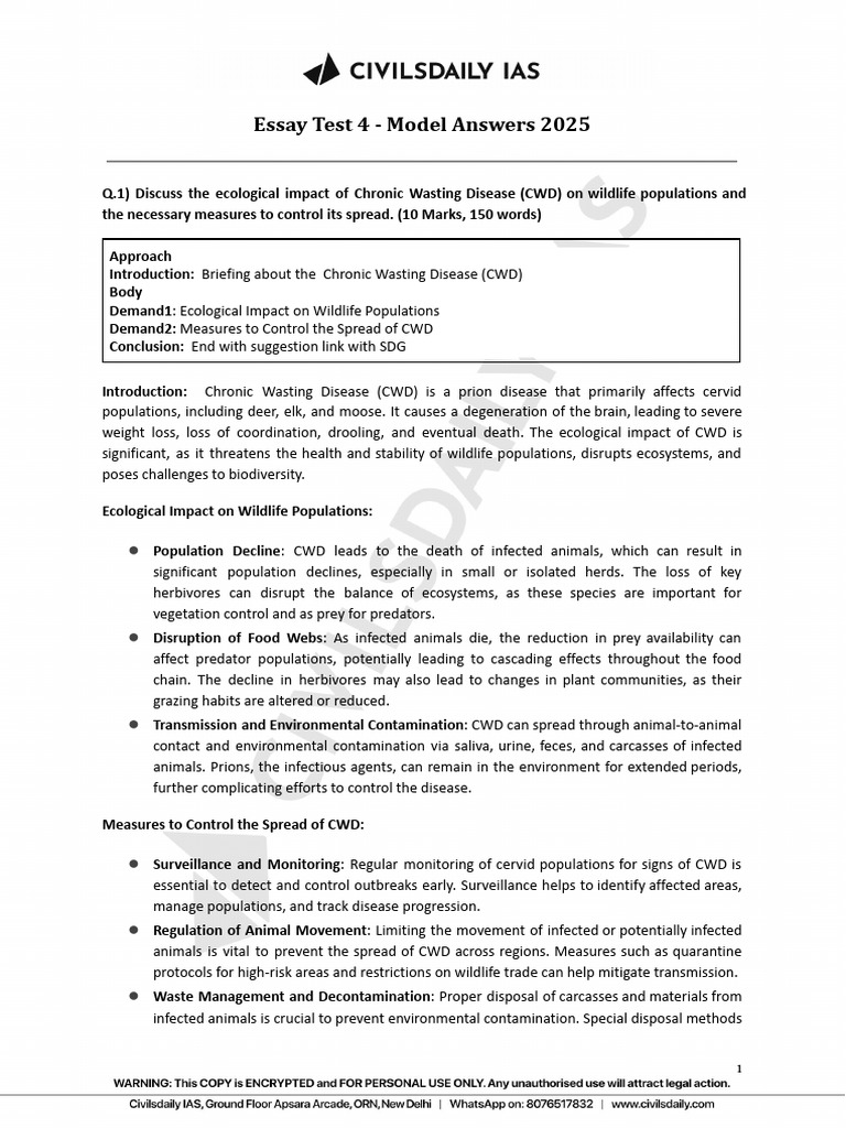 SM Nov 2024 - Week 1 Model Answers | PDF | Conservation Biology ...
