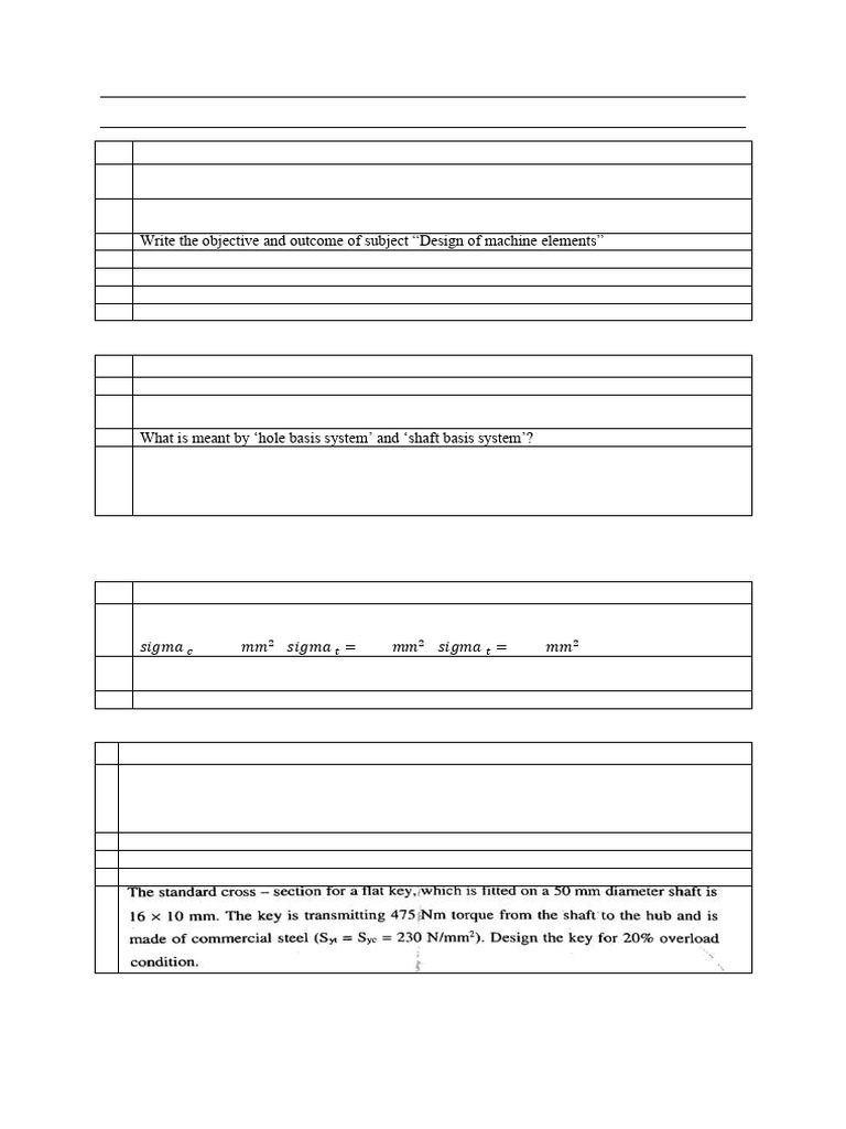 Machine Design Sessional Work Overview | PDF | Stress (Mechanics ...