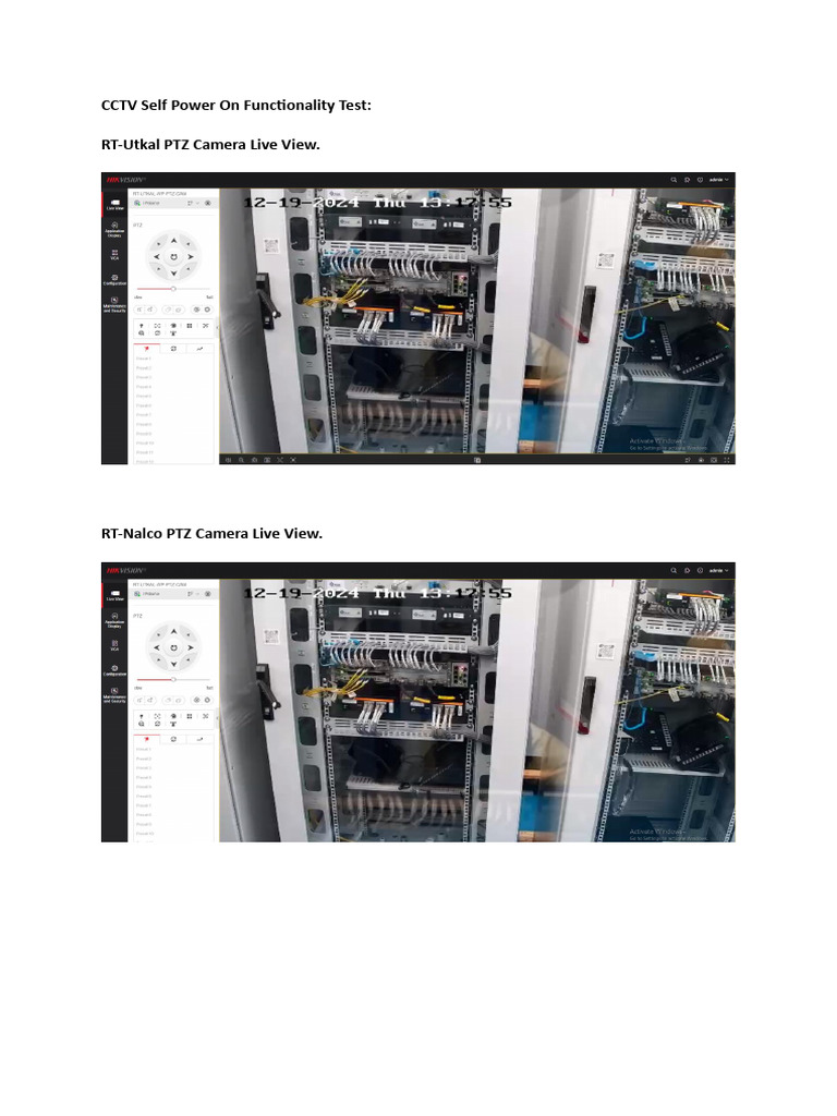 CCTV Self Power On Functionality Test | PDF