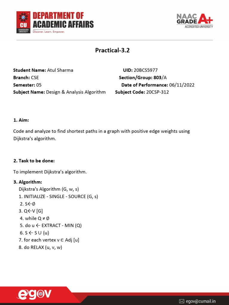 20BCS5977_DAA LAB WORKSHEET 3.2 | PDF | Vertex (Graph Theory ...