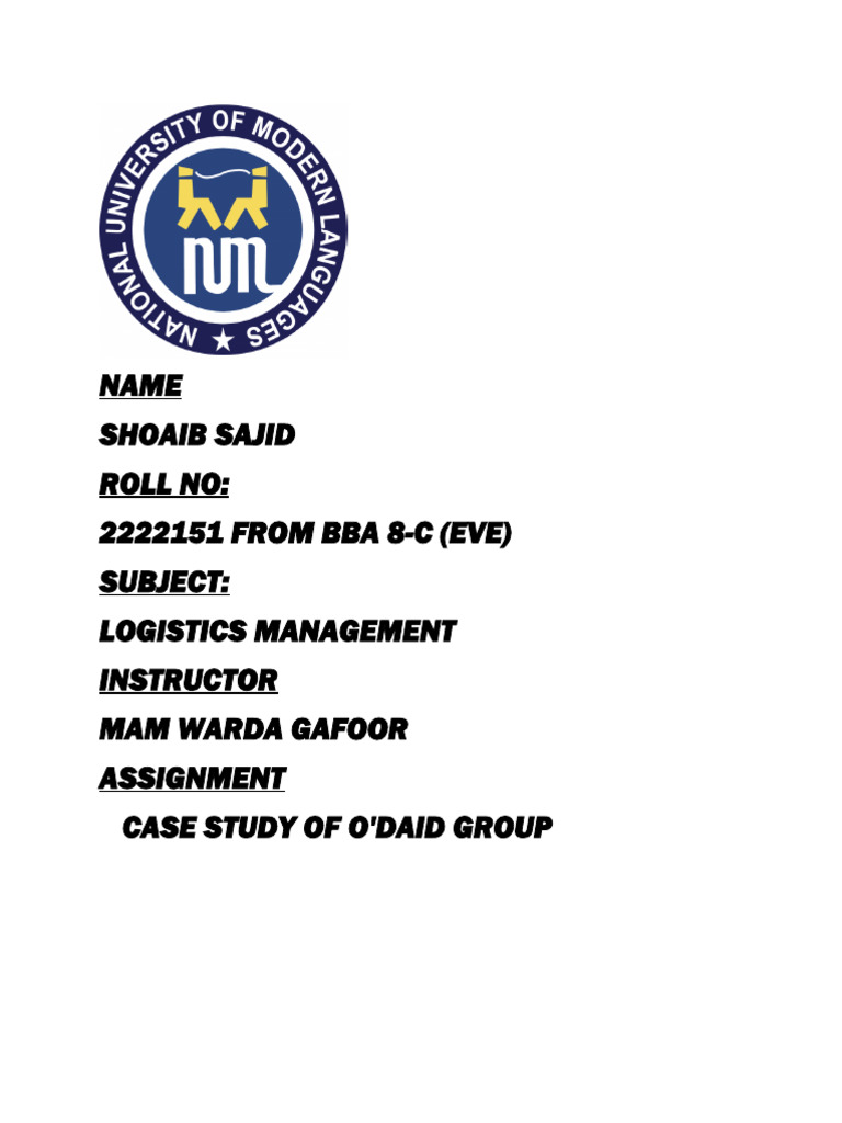 Case Study Logistics | PDF