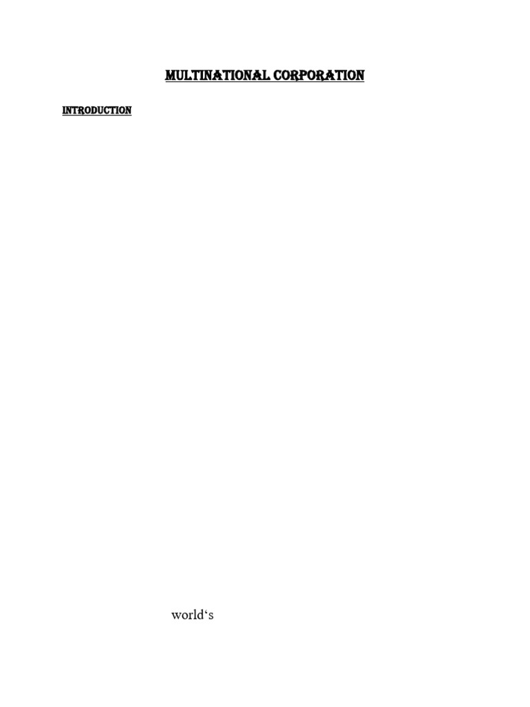 Understanding Multinational Corporations | PDF | Sql | Multinational ...