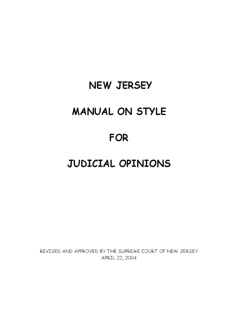 New Jersey Manual On Style | PDF | Case Citation | Writing