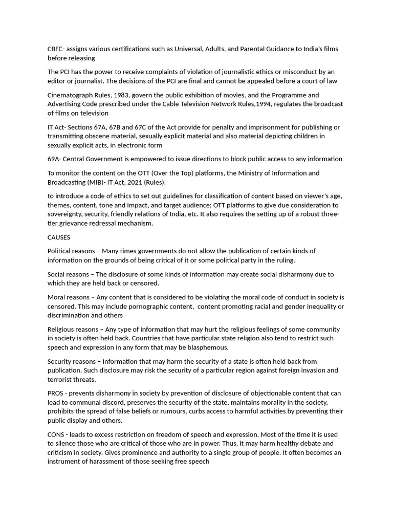 censorship | PDF | Censorship | Civil Rights And Liberties