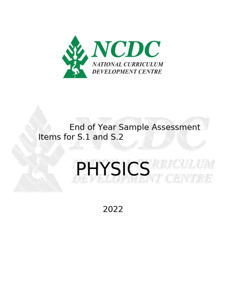 S1-S2 Physics Sample Items | PDF | Weight | Density
